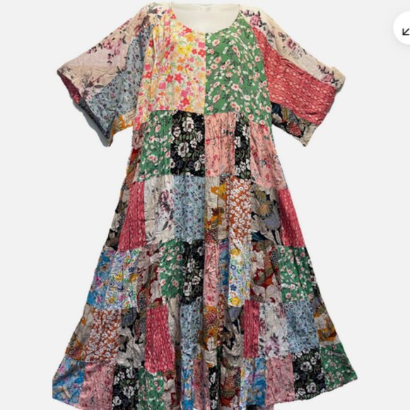 Funky Stuff | Dresses | Nwt Funky Stuff Floral Hippie Patch Boho Maxi ...